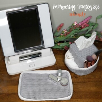 Pampering Vanity Set: Crochet Tissue Box Organizer and Tray
