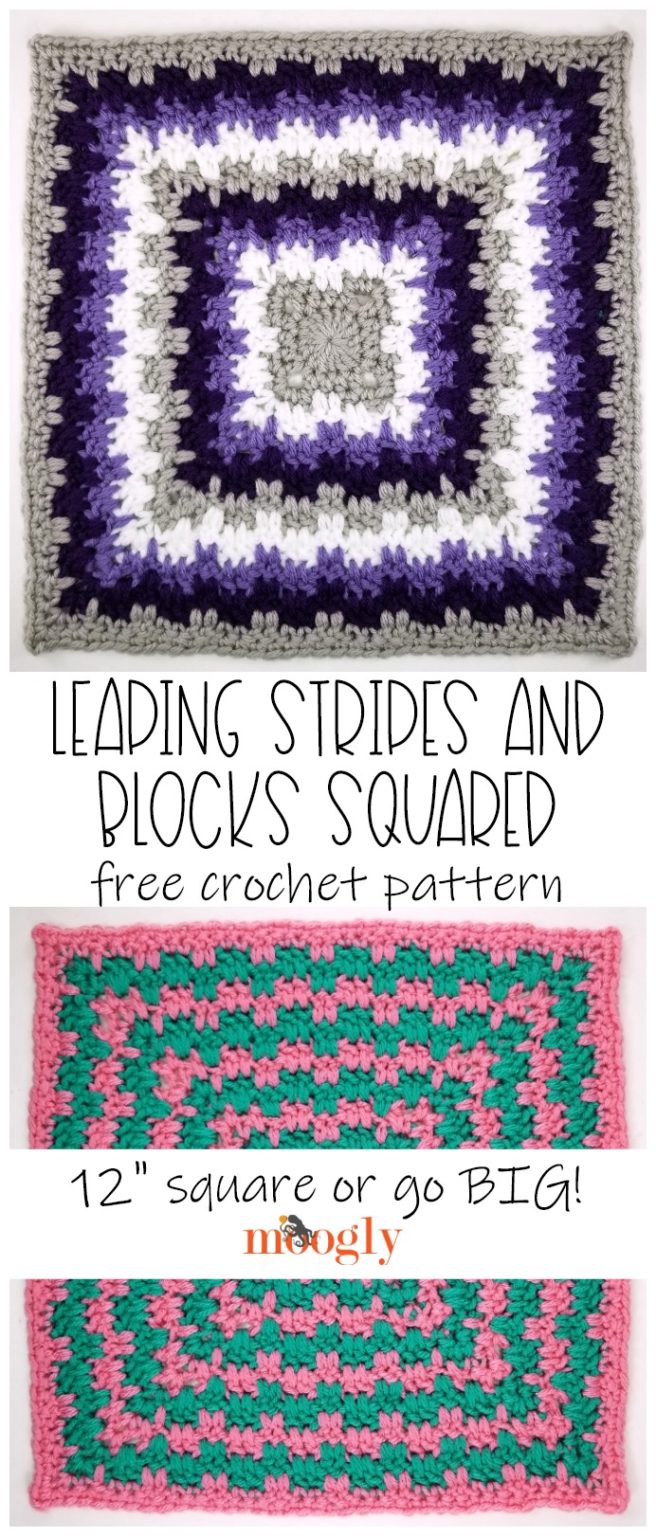 Leaping Stripes and Blocks Squared - Free Crochet Pattern - Moogly
