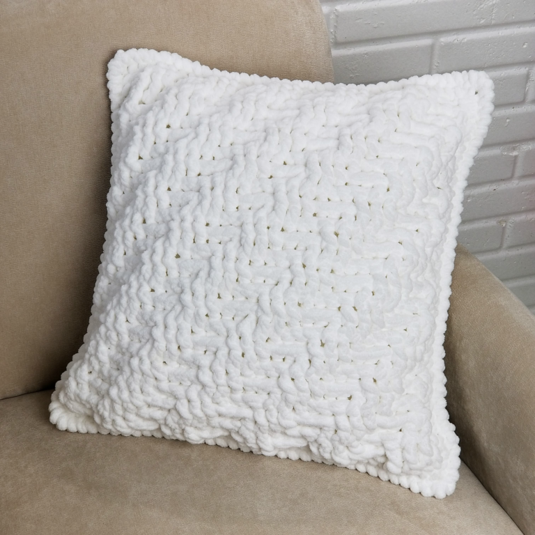 Diagonal Stripes and Texture Crochet Pillow - Moogly