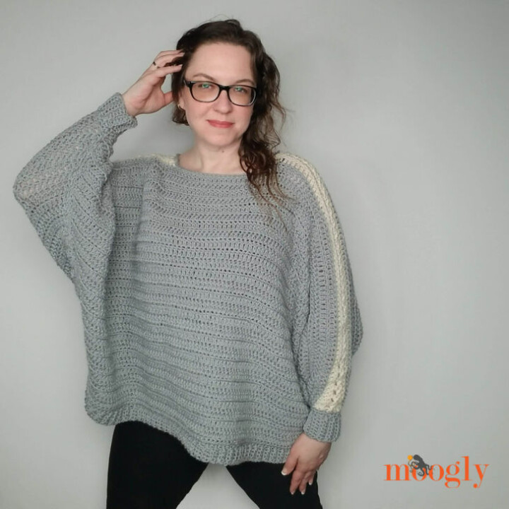 Batwing Lace Sweater - Free Pattern in XS to 5X - Moogly