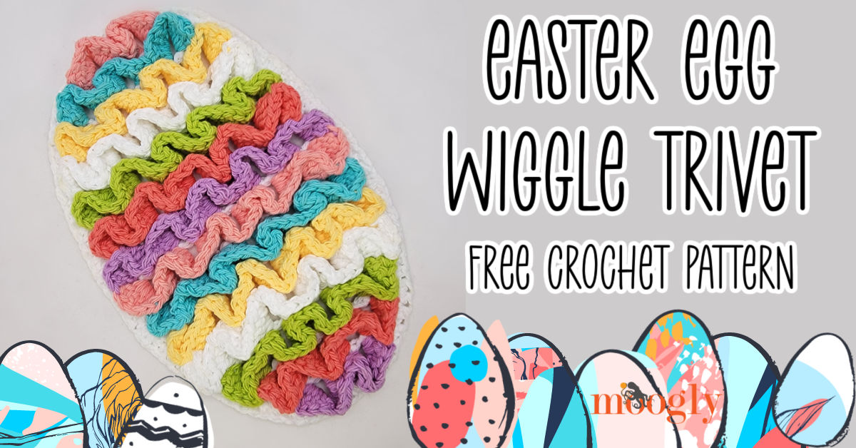 Easter Egg Wiggle Trivet - Free Crochet Pattern on Moogly