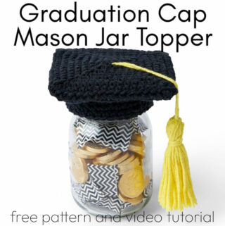 Graduation Cap Mason Jar Topper: Free Pattern and Tutorial - moogly
