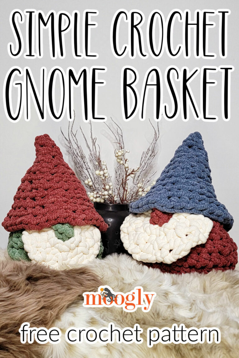 Simple Crochet Gnome Basket - Free Crochet Pattern on Moogly