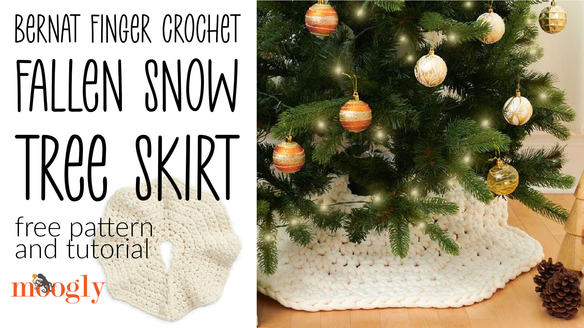 Fallen Snow Tree Skirt: Finger Crochet Pattern and Tutorial - moogly