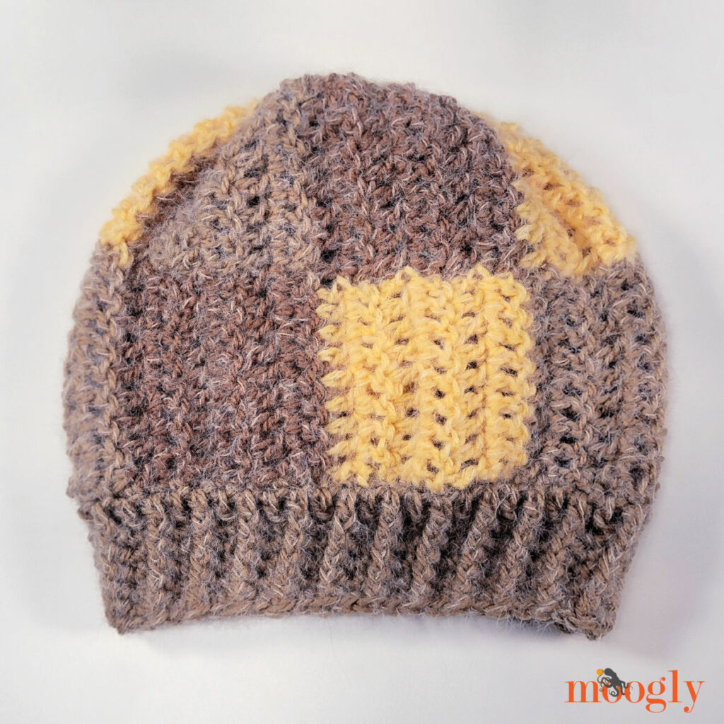 Big Checked Crochet Hat - Free Crochet Pattern on Moogly