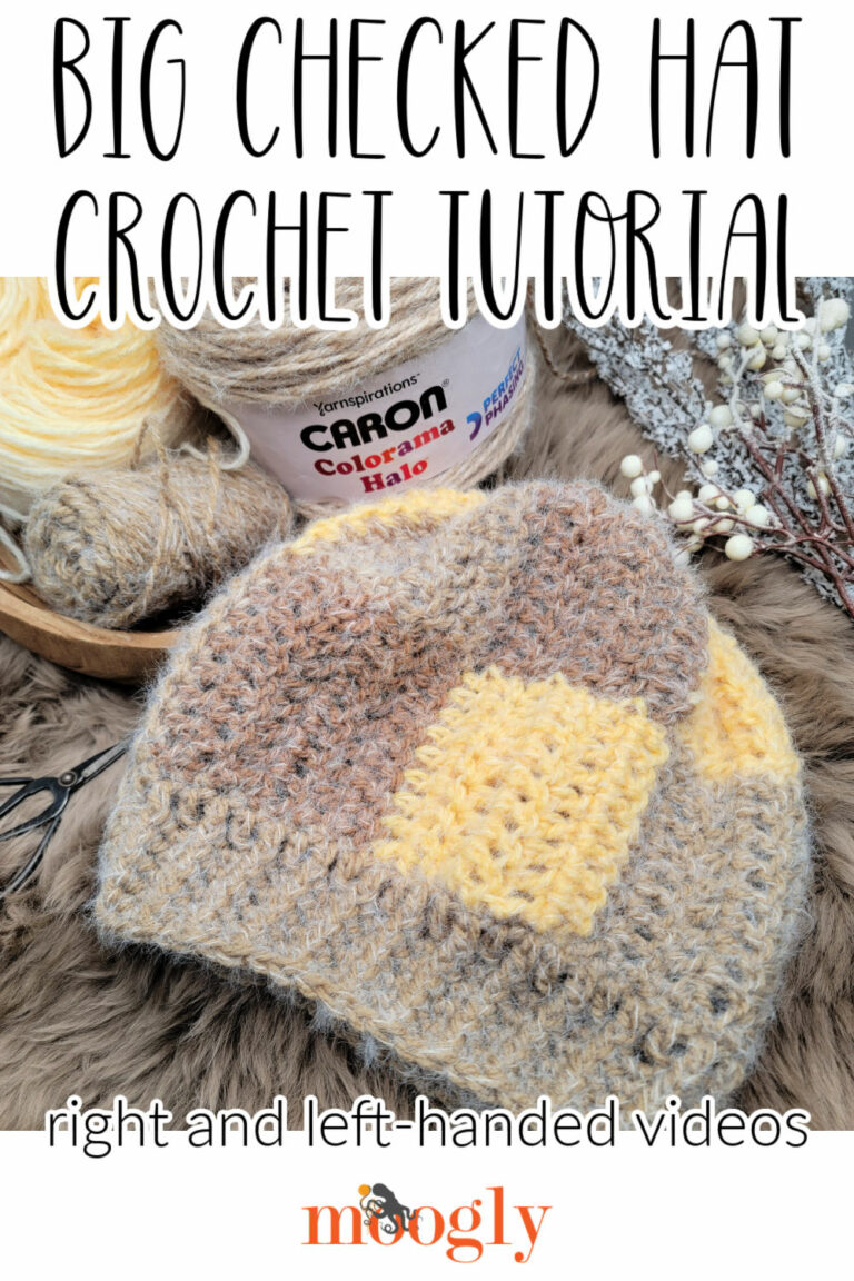 Big Checked Crochet Hat Tutorial - Right and Left-Handed