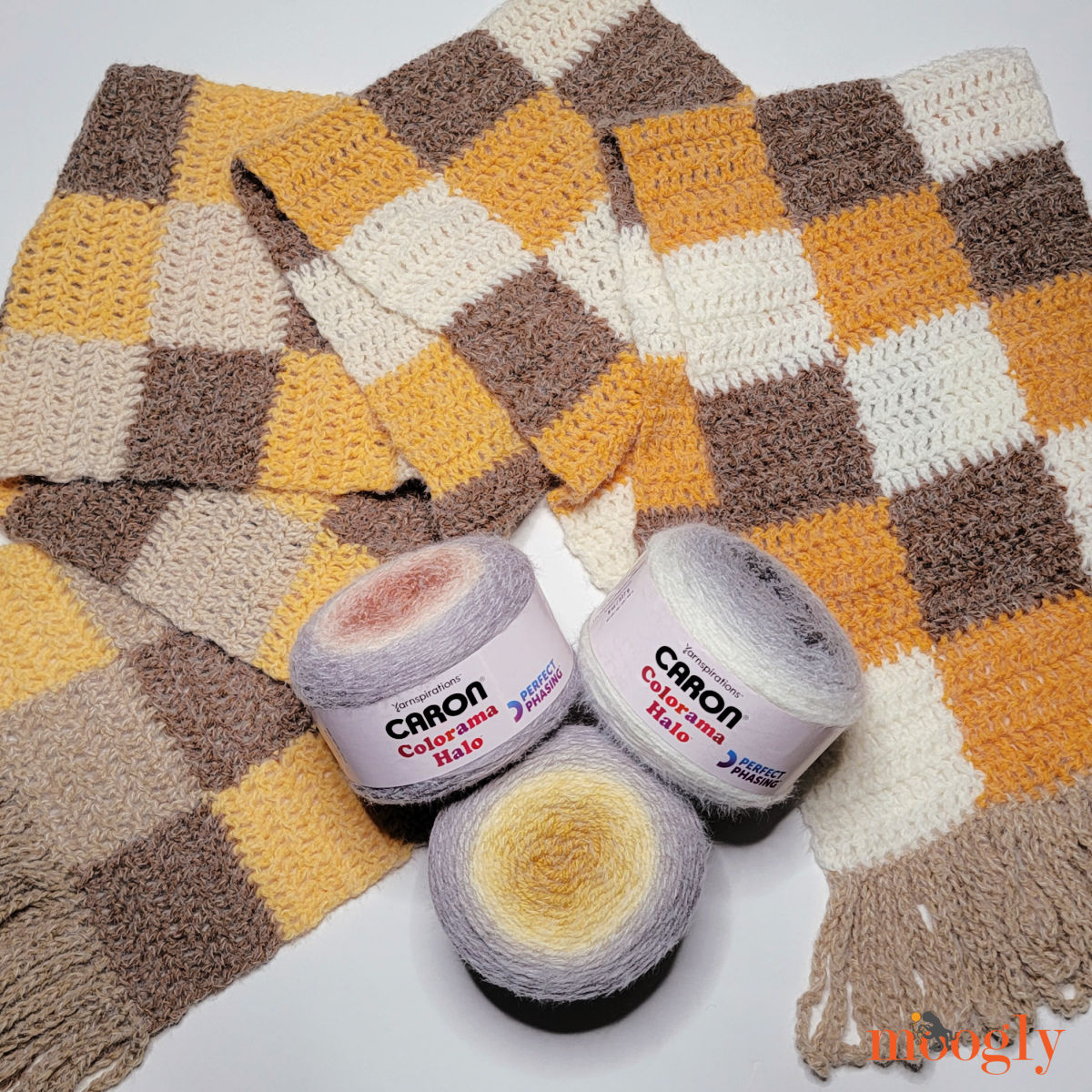 Big Checked Crochet Scarf - Free Pattern on Moogly