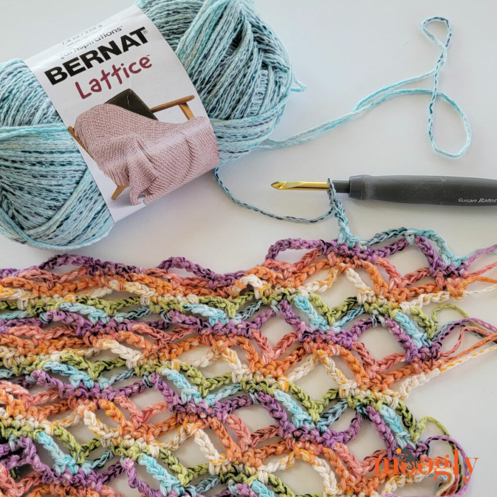 Rainbow Lattice Wrap - Free Crochet Pattern on Moogly