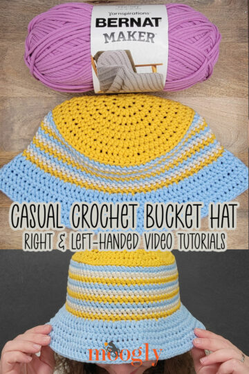 Casual Crochet Bucket Hat Tutorial - moogly