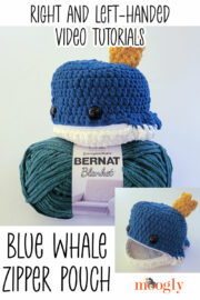 Blue Whale Zipper Pouch Tutorial - Right and Left-Handed Videos