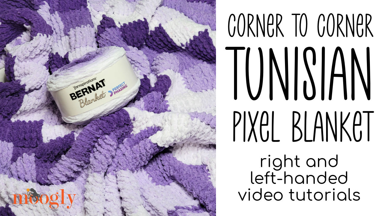 Corner to Corner Tunisian Pixel Blanket Tutorial - moogly
