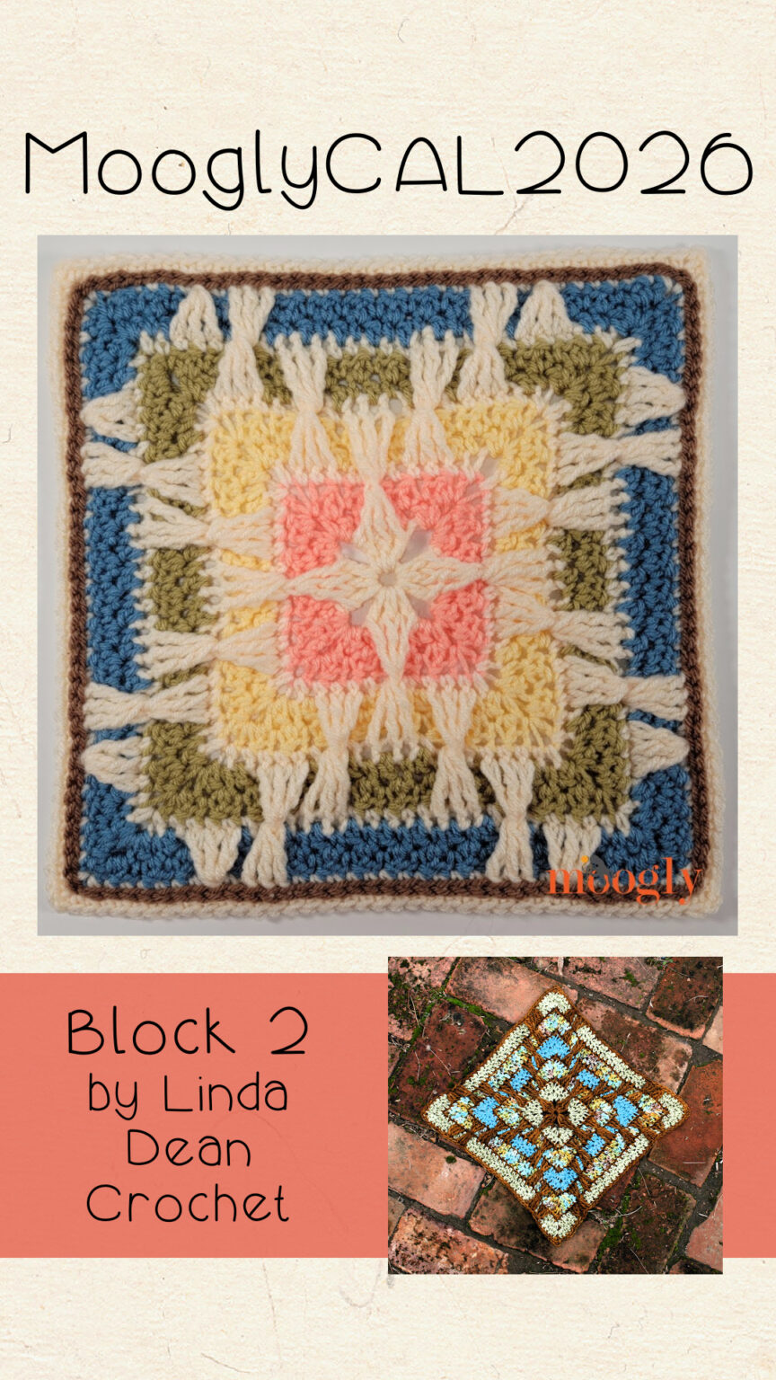 MooglyCAL2026 Block 2 Courtesy of Linda Dean Crochet